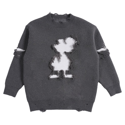 IDS童装破洞做旧针织毛衣