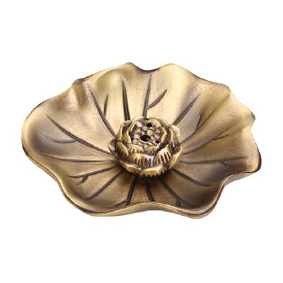 轩椽阁黄铜荷叶莲花香炉卧香炉