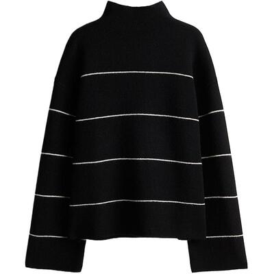 HM女装羊毛冬季舒适柔软时尚羊毛混纺高领套衫1246710