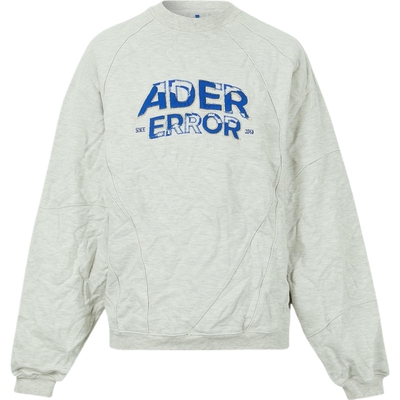 【季末折扣】Ader Error 女秋冬褶皱贴花棉质混纺平纹布卫衣