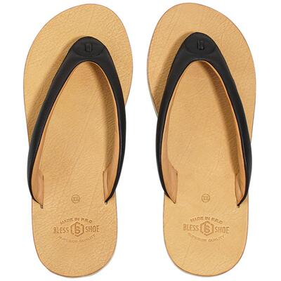 复古风真皮防滑人字拖