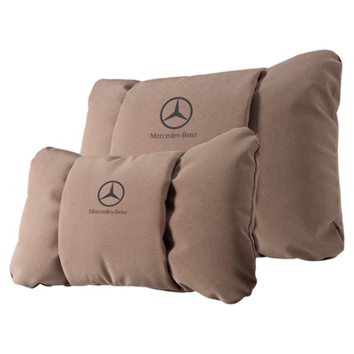 适用奔驰头枕腰靠汽车S级迈巴赫护颈枕E300LC260LGLC车内装饰用品