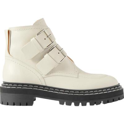 【反季特惠】Proenza Schouler/PS 秋冬女白色皮革踝靴