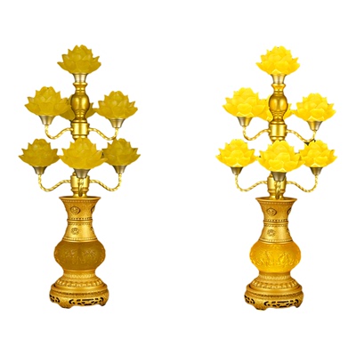 2026新款莲花灯供佛一对七彩佛前