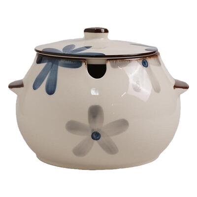 猪油罐厨房家用耐高温陶瓷罐带盖勺红油装荤油辣椒油专用调料罐子