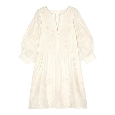 ba&sh印花灯笼袖法式连衣裙