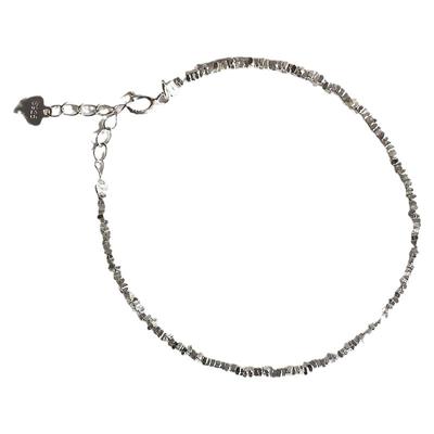 Kissilver925纯银碎银子手链脚链