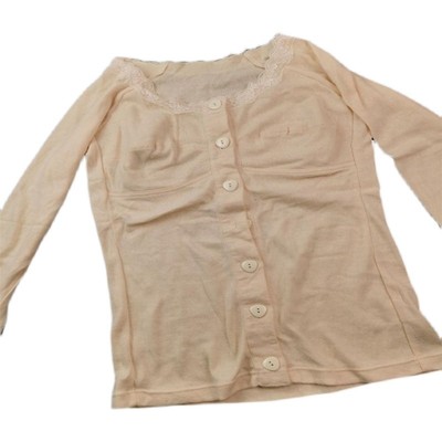 日单磨毛棉质免穿对襟打底内衣