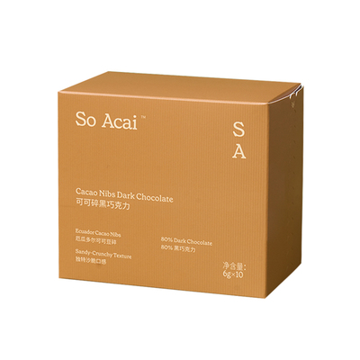 SOACAI可可碎黑巧克力80%高纯