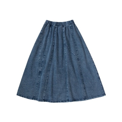 日系复古牛仔半身裙中长款百搭