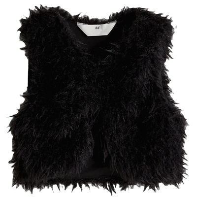 HM冬季童装儿童女童马甲柔软V领毛茸背心1270500