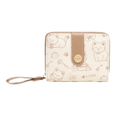 2026新款日式钱包可爱卡通学生短款拉链零钱包两折清新卡包零钱包