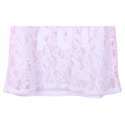 无袖白色蕾丝衫镂空背心