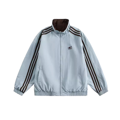 TIRED美式复古双面穿运动夹克春秋季国潮街头外套情侣休闲上衣潮