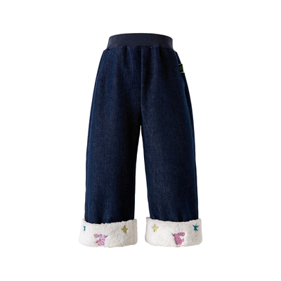啊咪啦女童加绒牛仔裤秋冬款