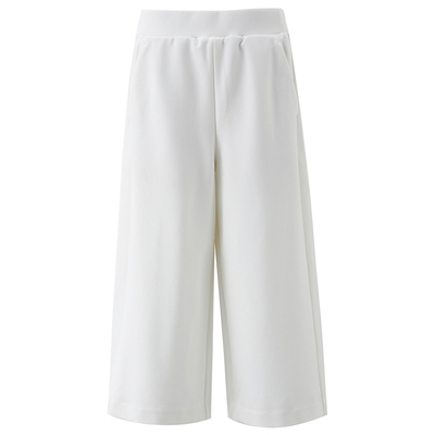 松紧腰七分裤针织阔腿休闲裤