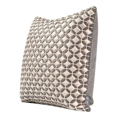 ELINLONYAIN银灰色皮质编织抱枕
