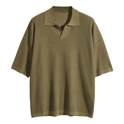 YUXIAN美式冰丝Polo衫V领短袖