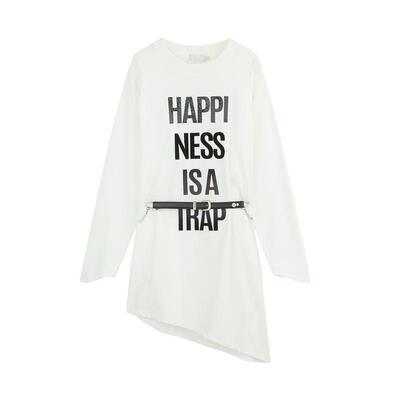 REVAN芮范设计师款质感渐变植绒T恤连衣裙RM71101132