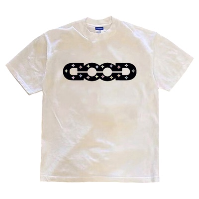 美式休闲简约百搭字母印花长袖T恤潮牌重磅纯棉小领口300克打底衫