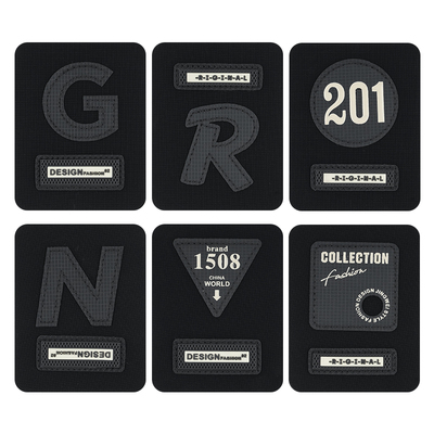 皮标户外服黑色潮牌补丁贴