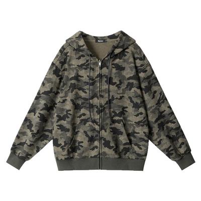 却先变冷宽松开衫连帽卫衣外套