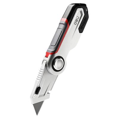 得力工业级割刀美工刀重型全钢加厚切割电工刀折叠刀架刻刀壁纸刀