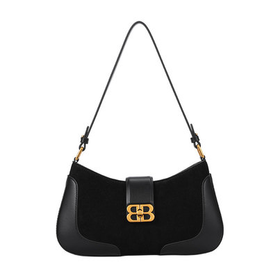 DAVA真皮复古百搭单肩法棍腋下包