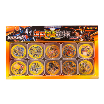 奥特英雄圆卡巨厚防水战斗币环保塑料圆形全厚烫金卡游戏卡牌爆闪