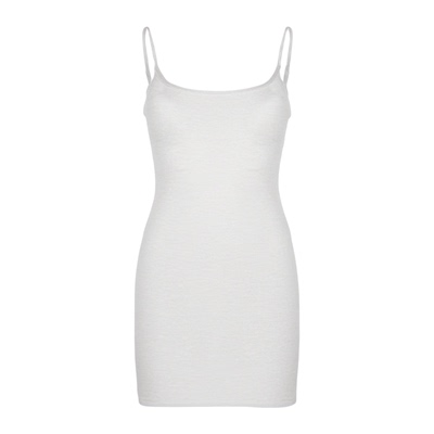 纯色紧身无袖挂脖连衣裙