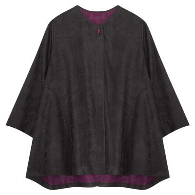 萧娘【紫棠】缠枝花四经绞罗香云纱新中式圆领国风女短外套2600