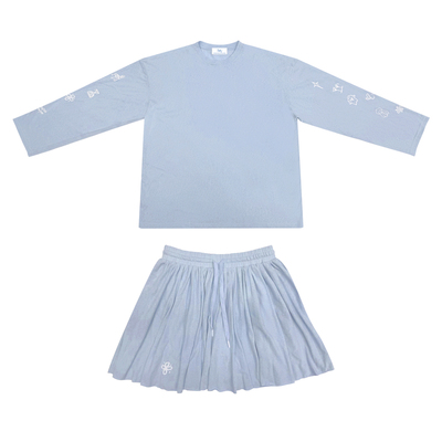 【杨紫徐艺洋】涂鸦上衣短裙套装