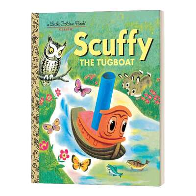 小拖船闯世界 英文原版 Scuffy the Tugboat Little Golden Book 兰登书屋精装小金书 英文版 进口英语原版书籍