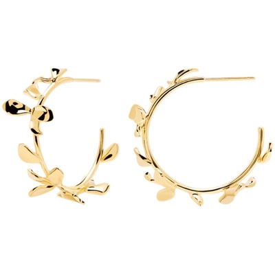 PDPAOLA耳环女甜美金色银