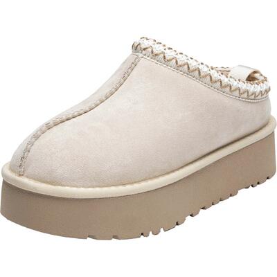 大东雪地靴女鞋2025年冬季新款平底中跟套脚圆头结构变化D0217