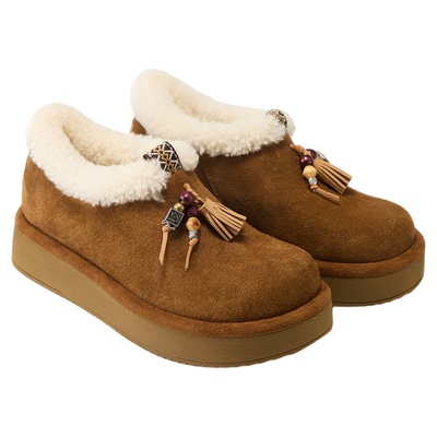 fed保暖勃肯鞋冬季新款女鞋流苏棉鞋增高毛毛鞋女款S1107-ZCA708