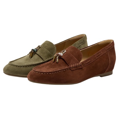 真美诗2025年秋季新款经典原创树脂吊坠扣羊绒乐福鞋女Y1M01CA5