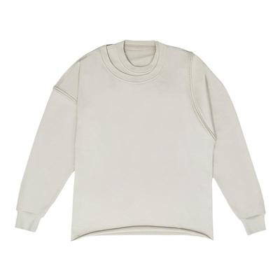 骨白色双领不规则解构卫衣