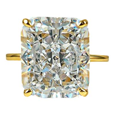 奢华925银碎冰切大方糖戒指