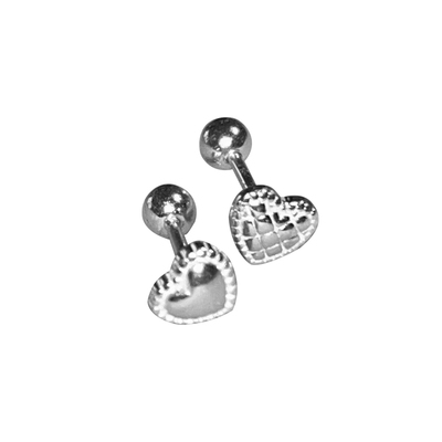 s999纯银韩网同款养耳洞爱心耳钉