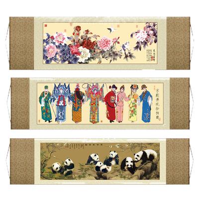 中国特色北京礼品送老外商务出国留学生寄宿家庭礼物真丝丝绸挂画