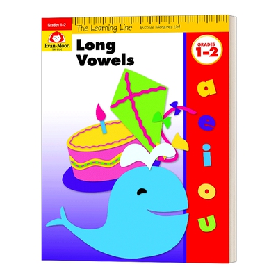 英文原版 Learning line reading activity books Long Vowels 教辅 长元音 英文版 进口英语原版书籍