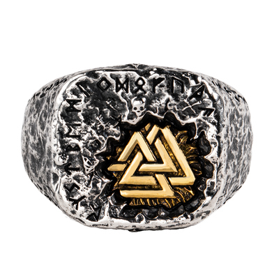 坑洞设计维京925银男士尾戒