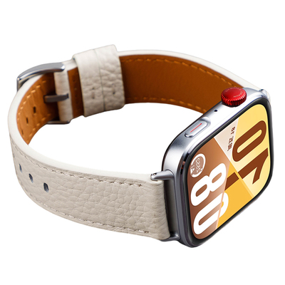 适用vivowatchgt2荔枝纹真皮表带