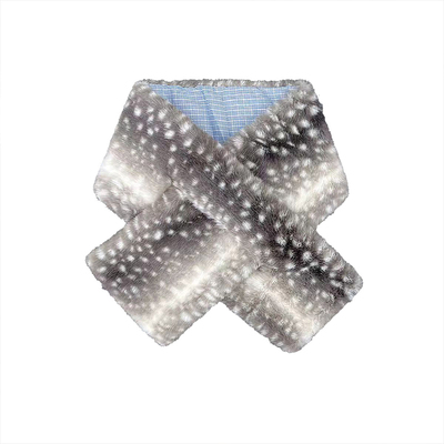 韩版复古梅花鹿纹加绒交叉围巾