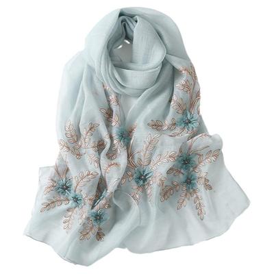 恒源祥百搭小碎花羊毛围巾真丝丝