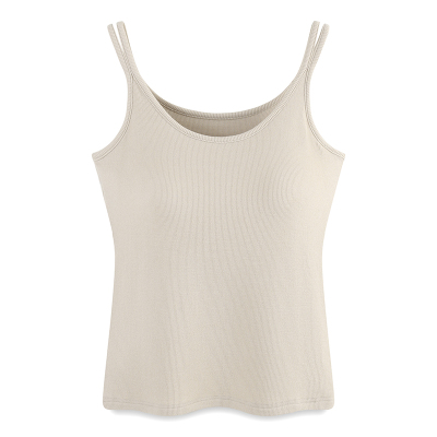 醋酸羊毛双肩带带胸垫保暖背心