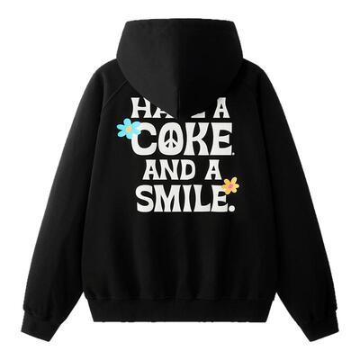 可口可乐开衫连帽外套卫衣