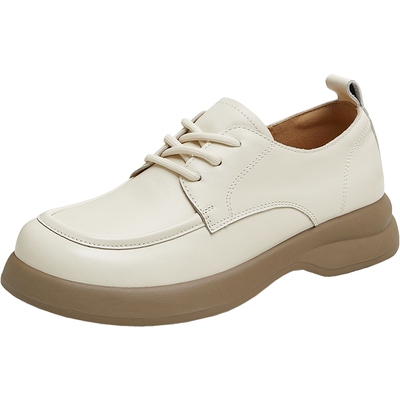 天美意春新款厚底圆头牛津鞋复古英伦小皮鞋女单鞋KY018CM5