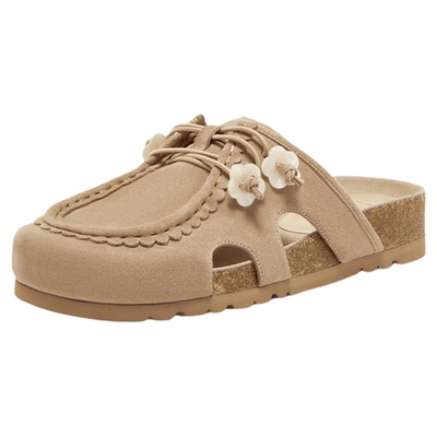 董洁同款真美诗袋鼠跃梦2025春新款舒适包头袋鼠勃肯鞋女YZB16AH5